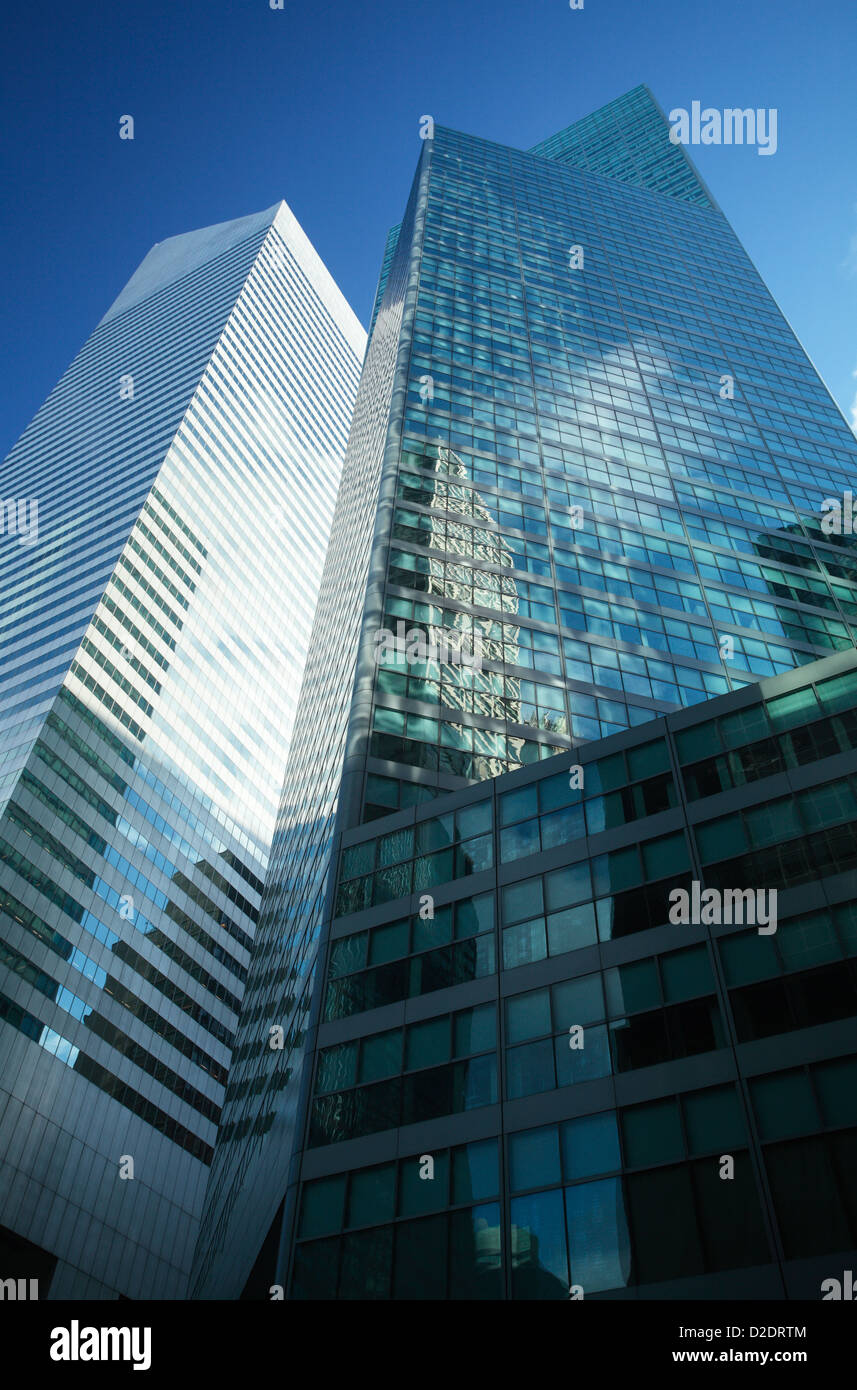 Manhattan skyscrapers, from street level Stock Photo - Alamy