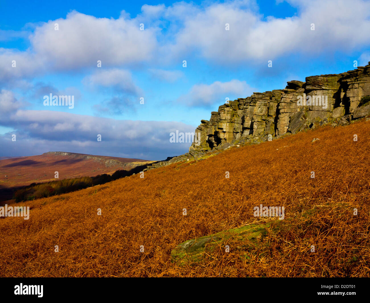 Stanage Edge in the Peak District National Park Derbyshire England UK a ...