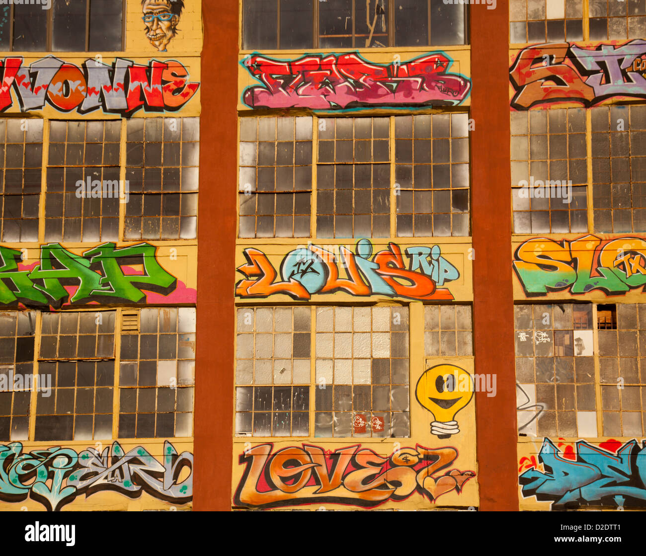 Graffiti art buildings five 5 points area neighborhood Stock Photo - Alamy