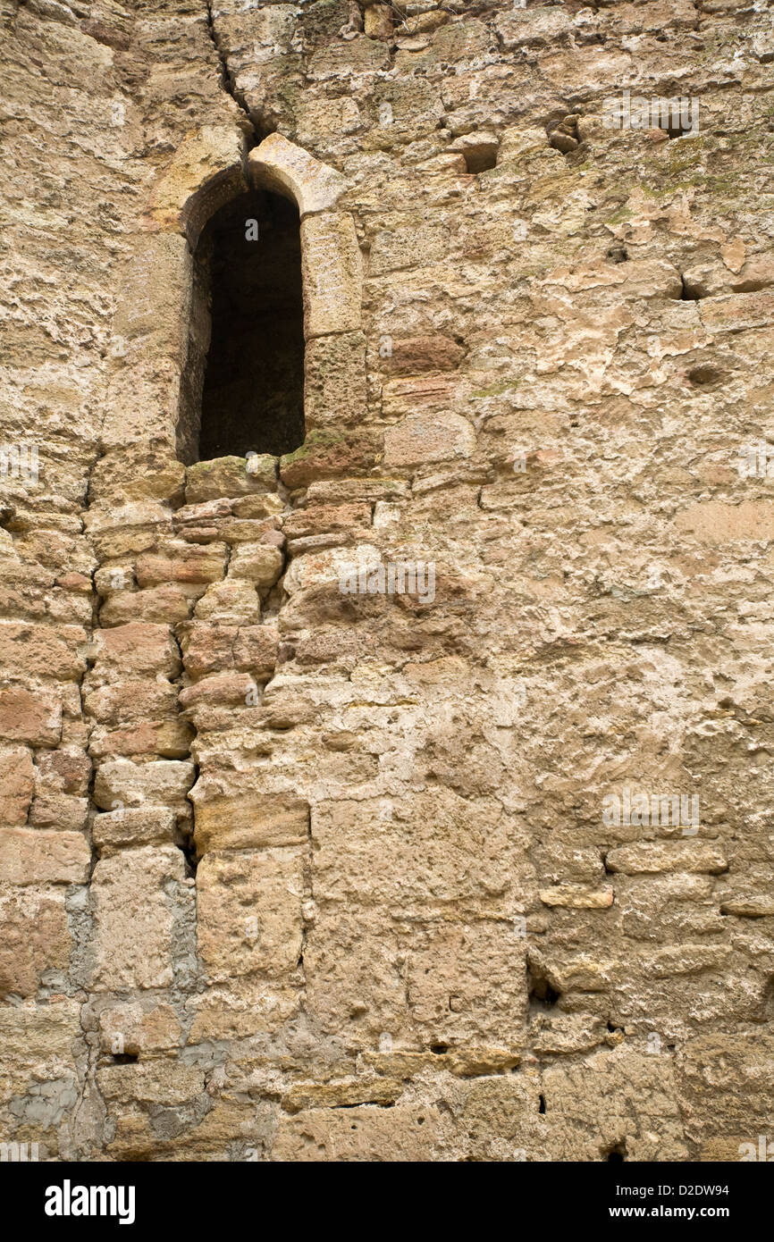 castle stone wall with a window Stock Photo - Alamy