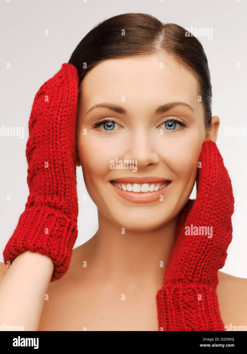 woman in mittens Stock Photo - Alamy