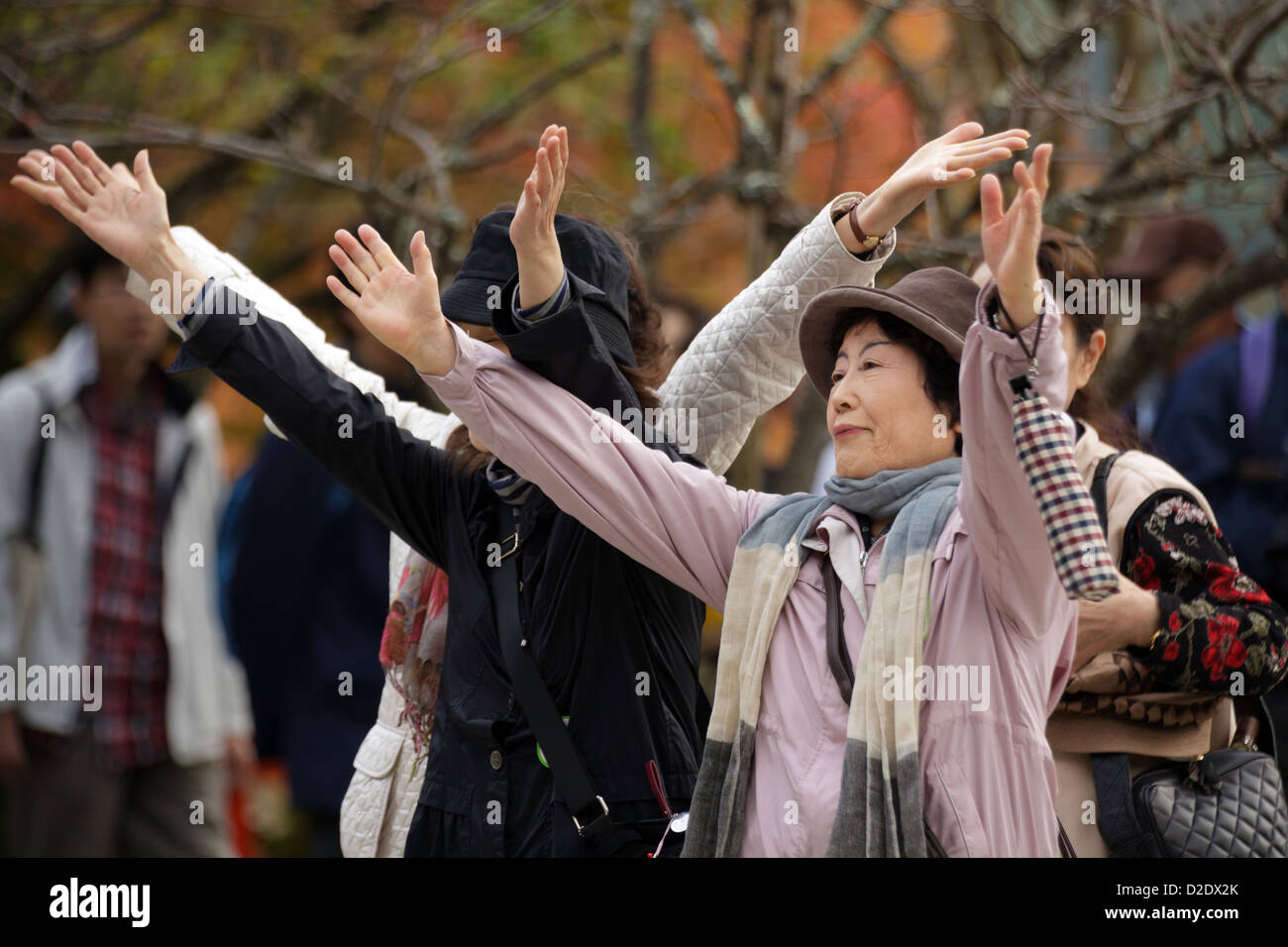 Japanese people praying at the Kurama temple, northen of Kytoto, Japan ...