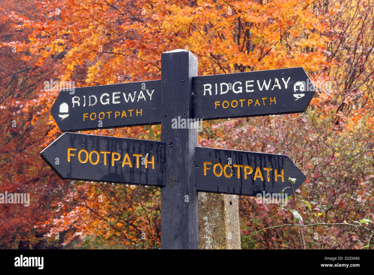 Ridgeway footpath sign in bucks Stock Photo - Alamy