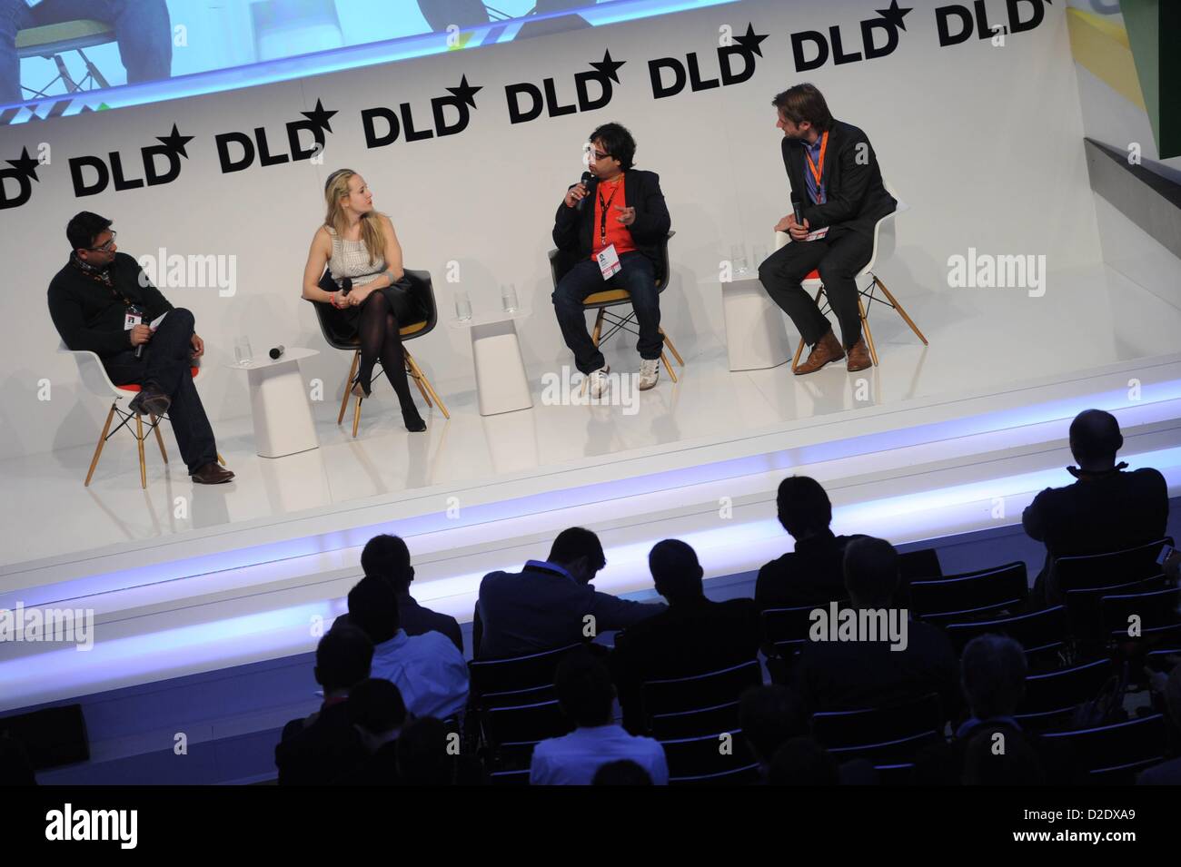 MUNICH/GERMANY - JANUARY 21: (l-r) Manu Gupta, Alexa von Tobel, Sunil ...