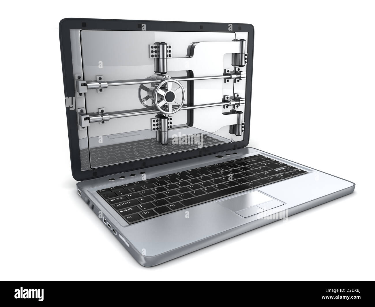 Abstract Secure laptop (done in 3d Stock Photo - Alamy