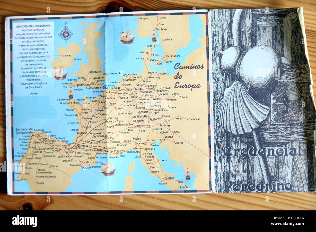 Map of the pilgrim routes hi-res stock photography and images - Alamy