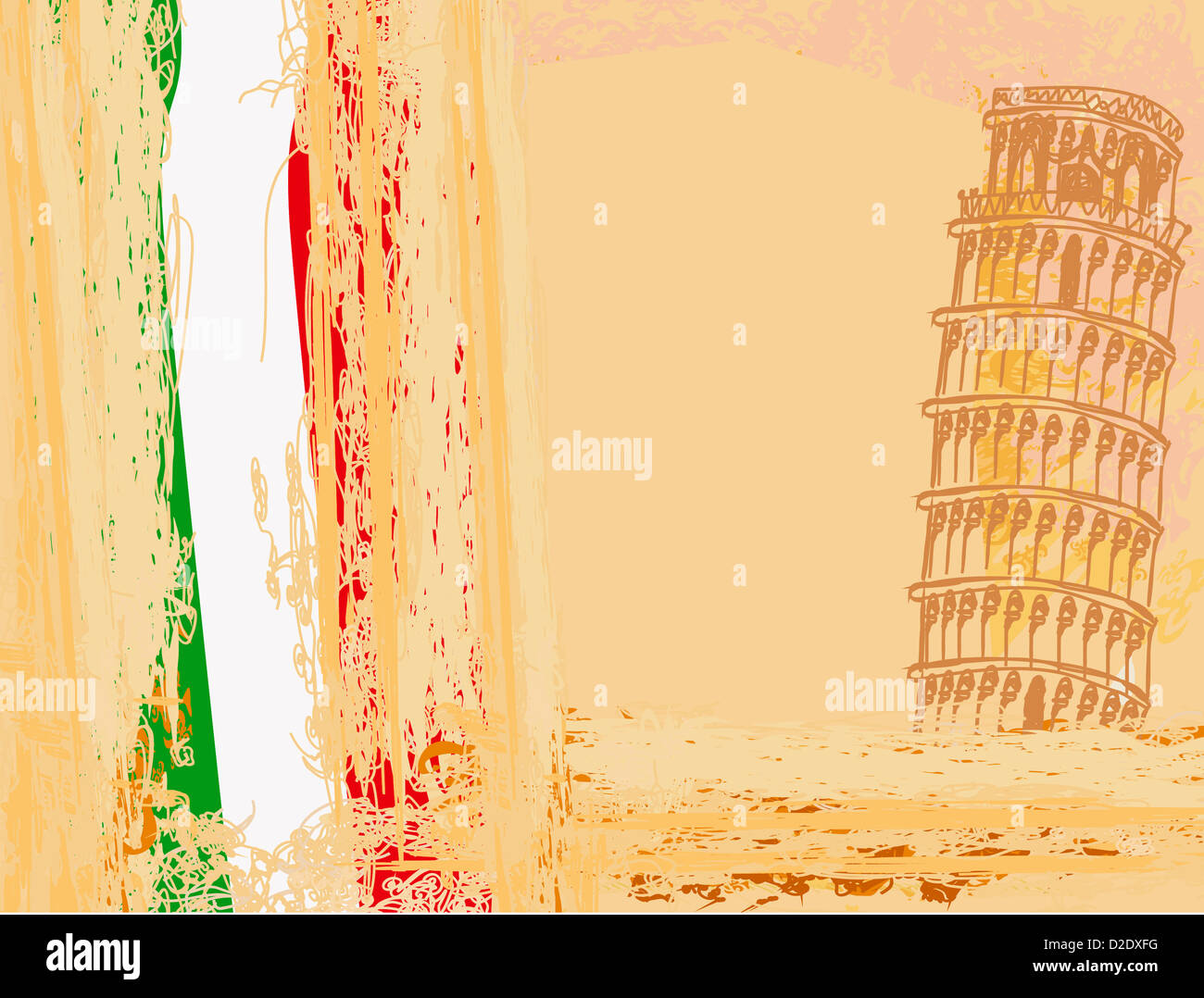 vector pisa tower grunge background Stock Photo - Alamy