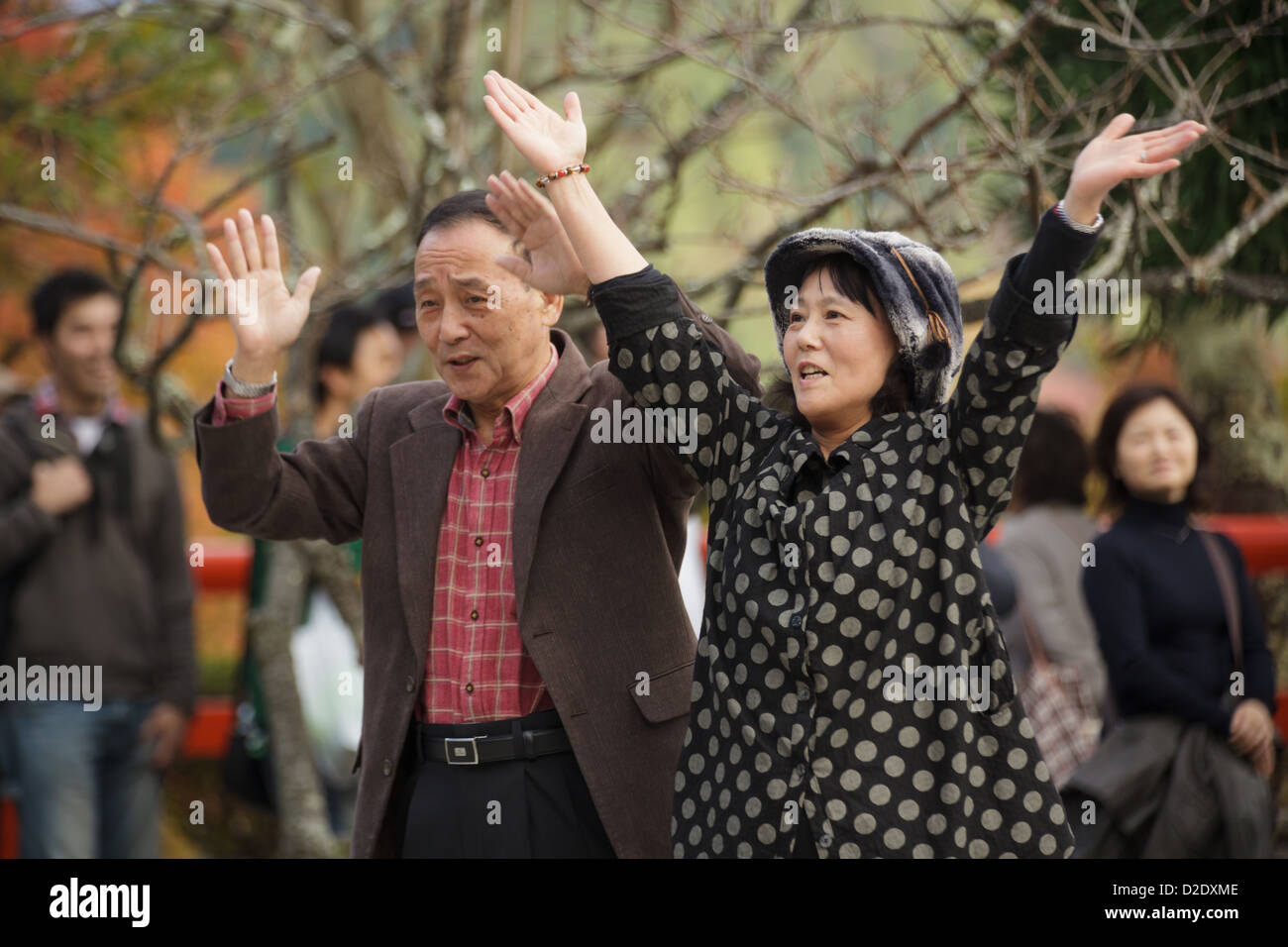 Japanese people praying at the Kurama temple, northen of Kytoto, Japan ...