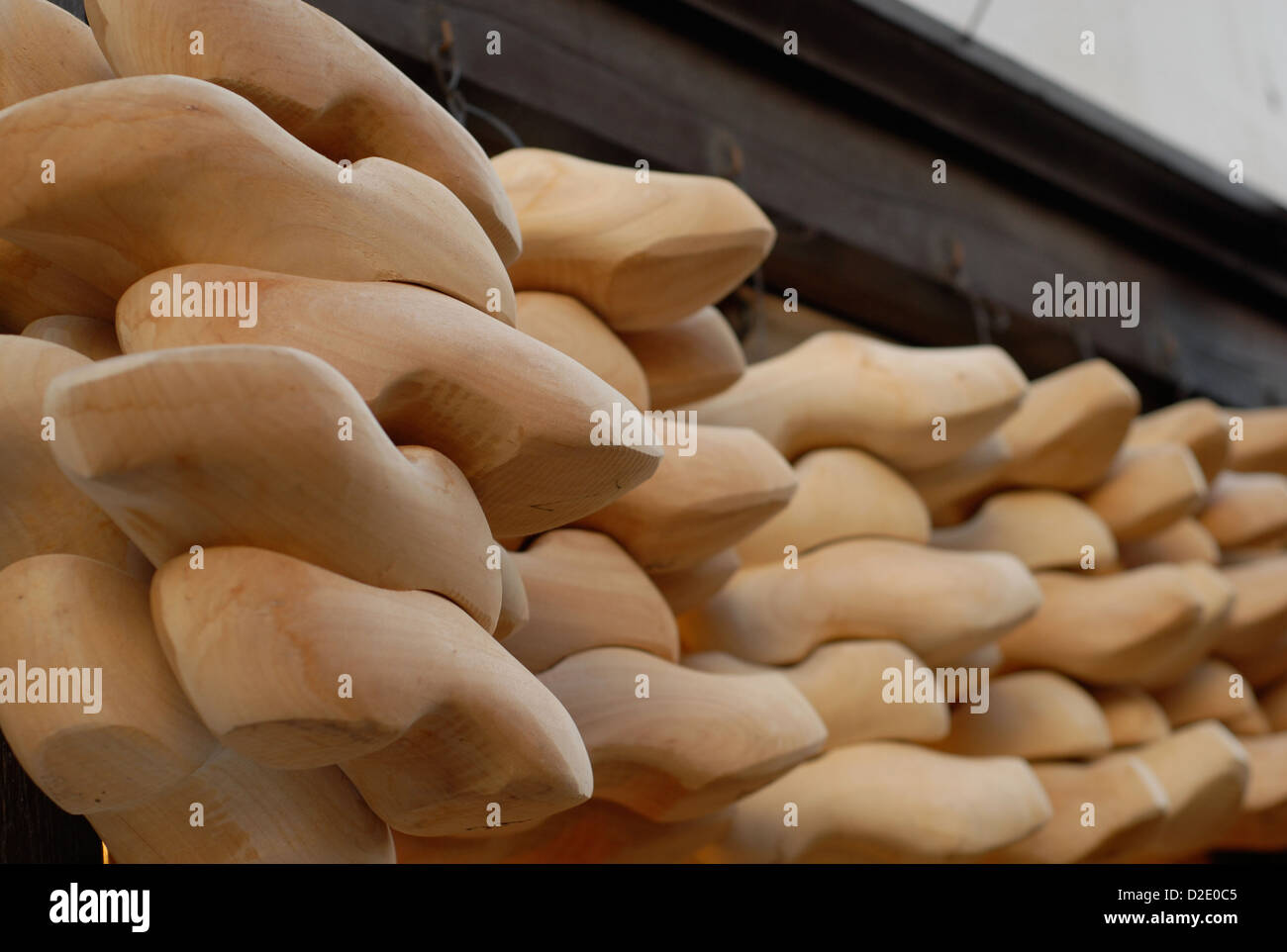 handmade traditional wooden clogs on display in bruges Stock Photo - Alamy