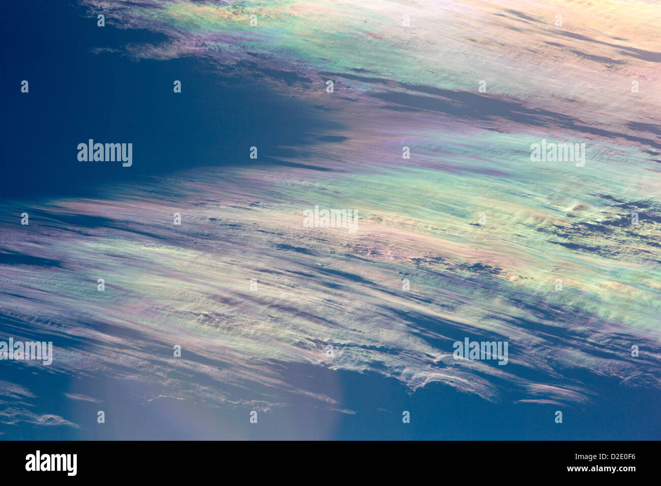 Jet stream winds over the Annapurna Himalayas in Nepal, with rainbow ...