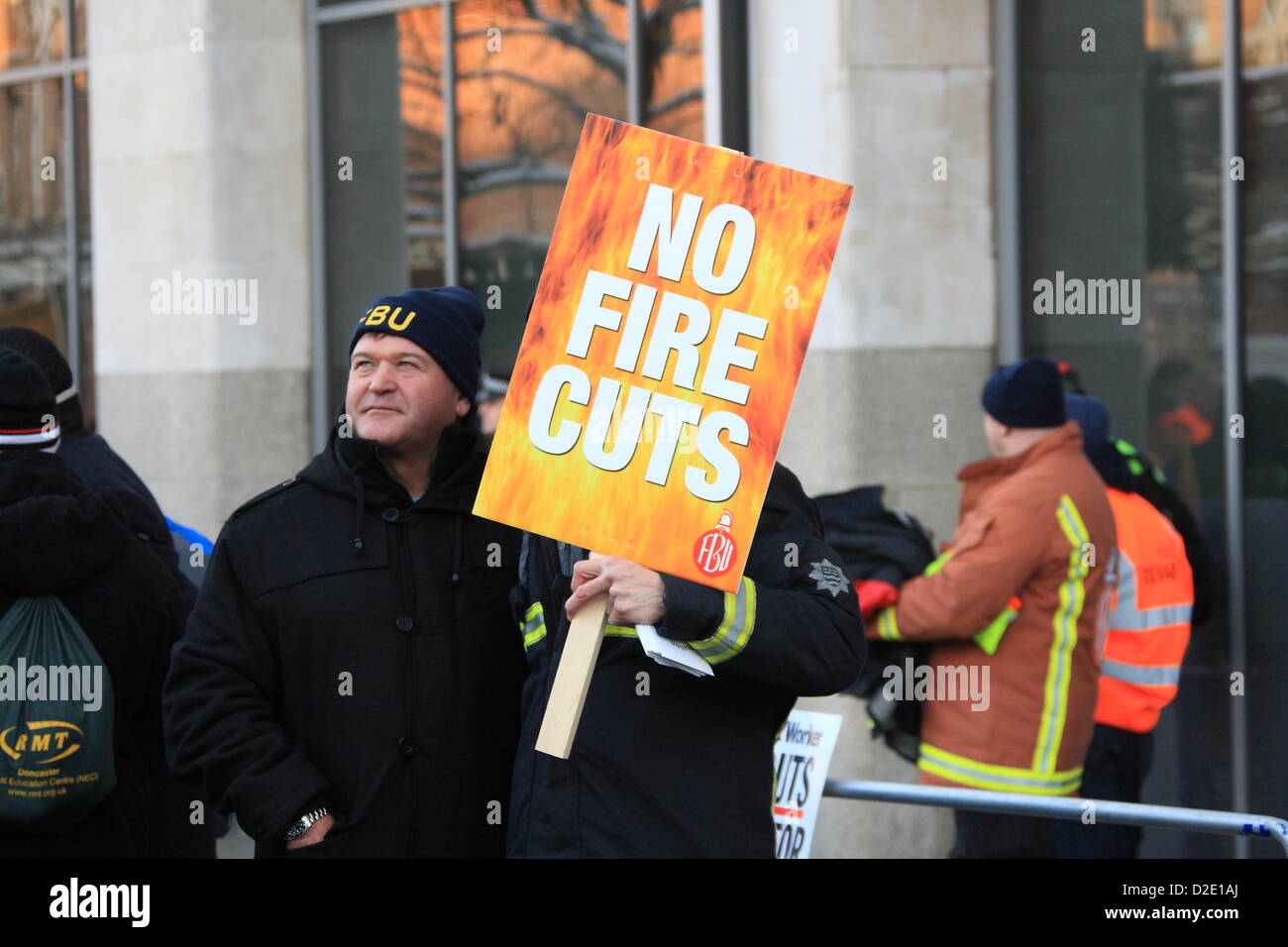 Firefighters protest outside London Fire Brigade Head Quarters as Fire ...
