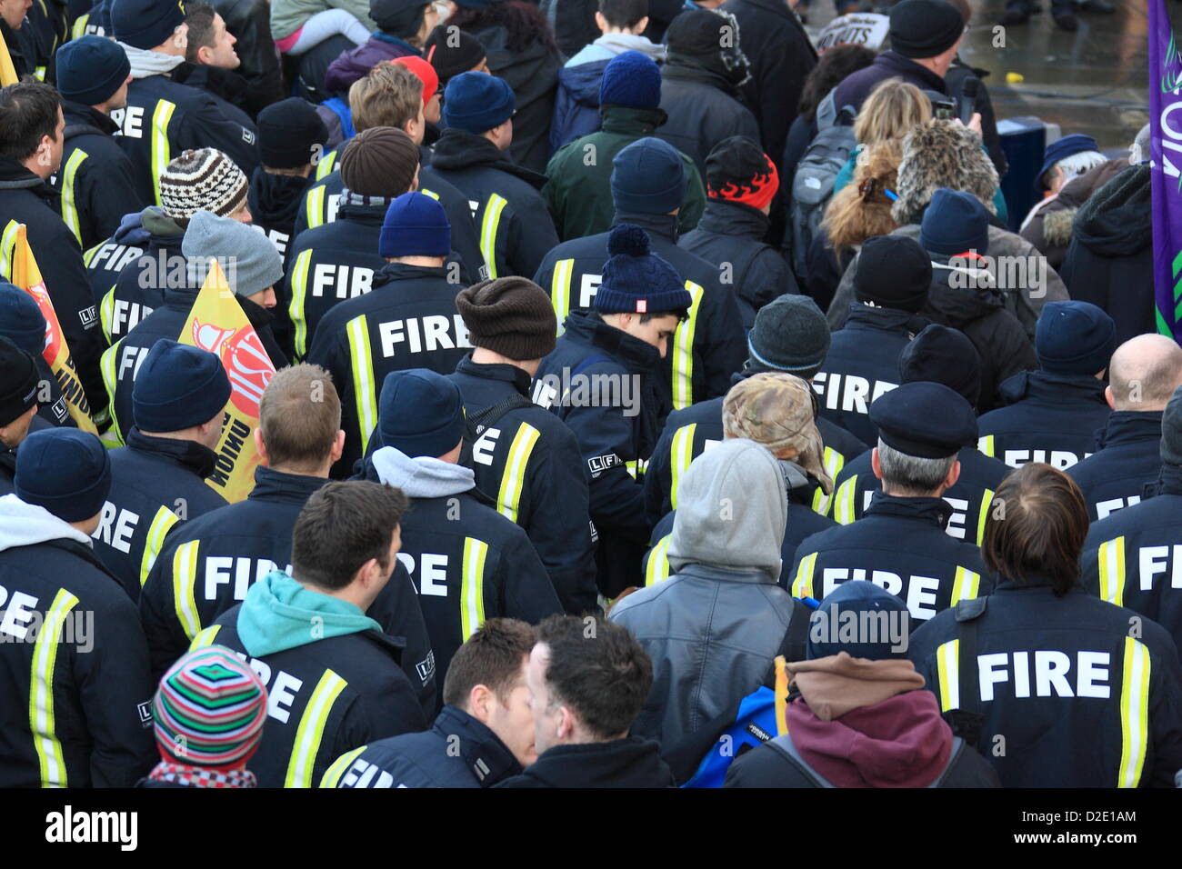 Firefighters protest outside London Fire Brigade Head Quarters as Fire ...