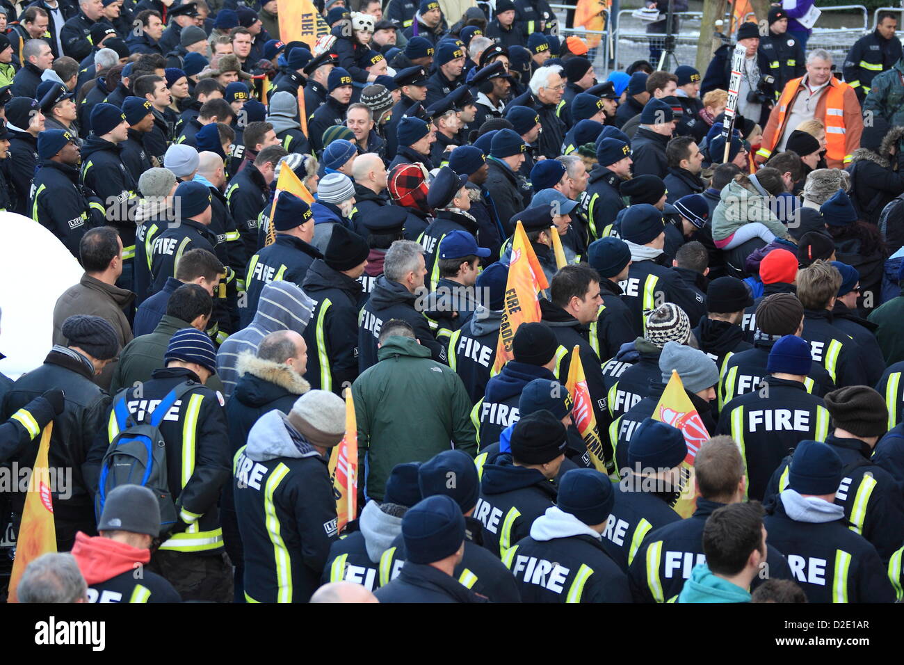 Firefighters protest outside London Fire Brigade Head Quarters as Fire ...