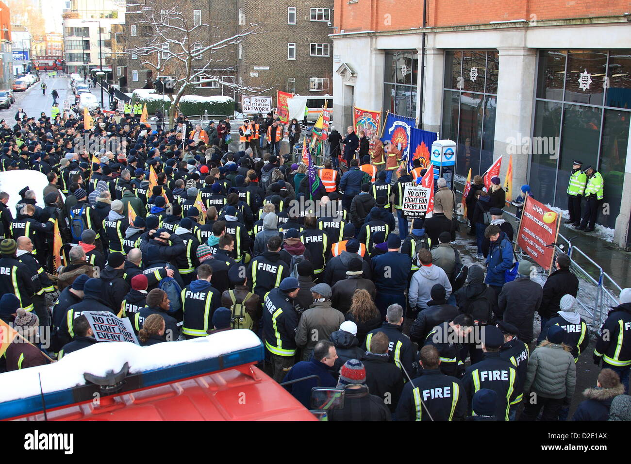 Firefighters protest outside London Fire Brigade Head Quarters as Fire ...