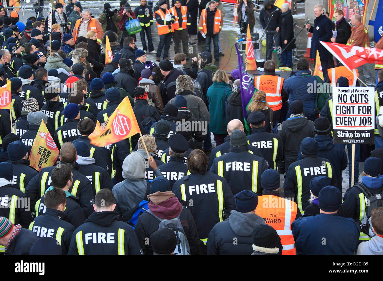 Firefighters protest outside London Fire Brigade Head Quarters as Fire ...