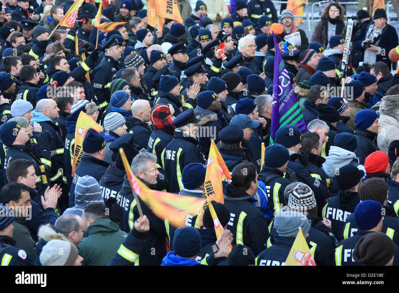 Firefighters protest outside London Fire Brigade Head Quarters as Fire ...