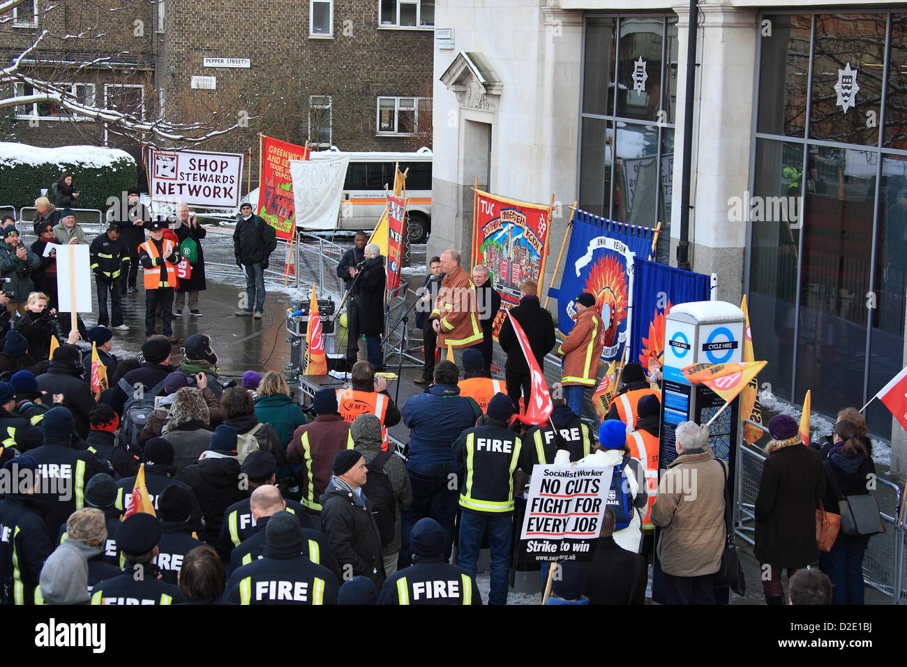 Firefighters protest outside London Fire Brigade Head Quarters as Fire ...
