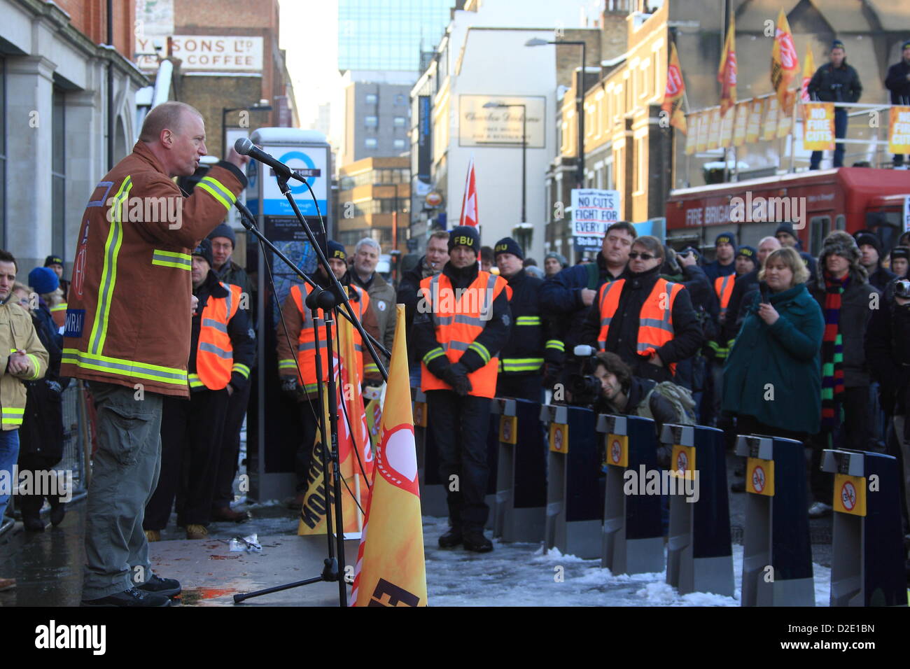 Firefighters protest outside London Fire Brigade Head Quarters as Fire ...