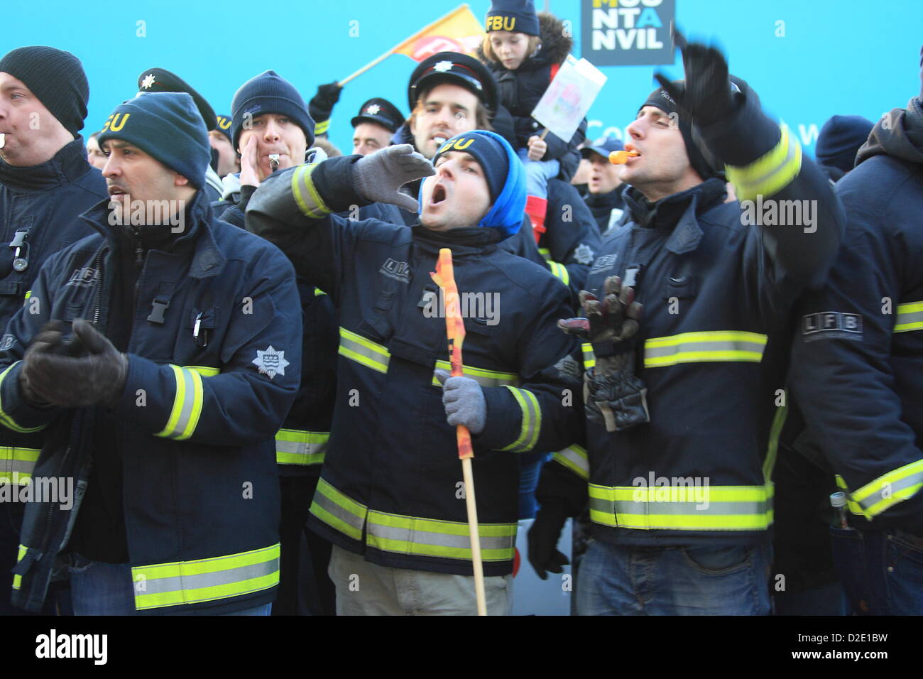Firefighters protest outside London Fire Brigade Head Quarters as Fire ...