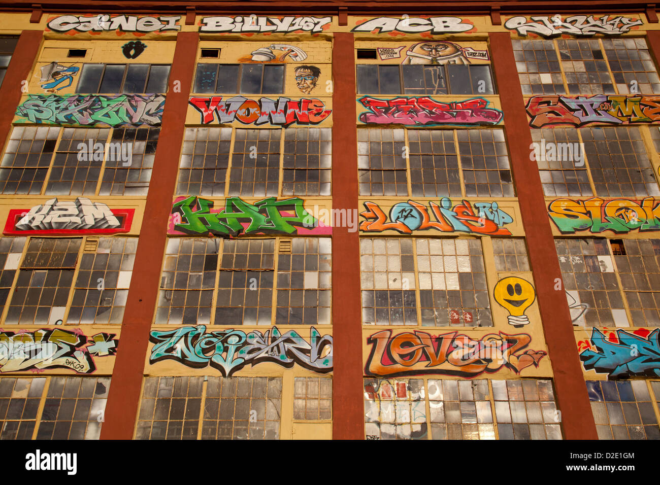 Graffiti art buildings five 5 points area neighborhood Stock Photo - Alamy