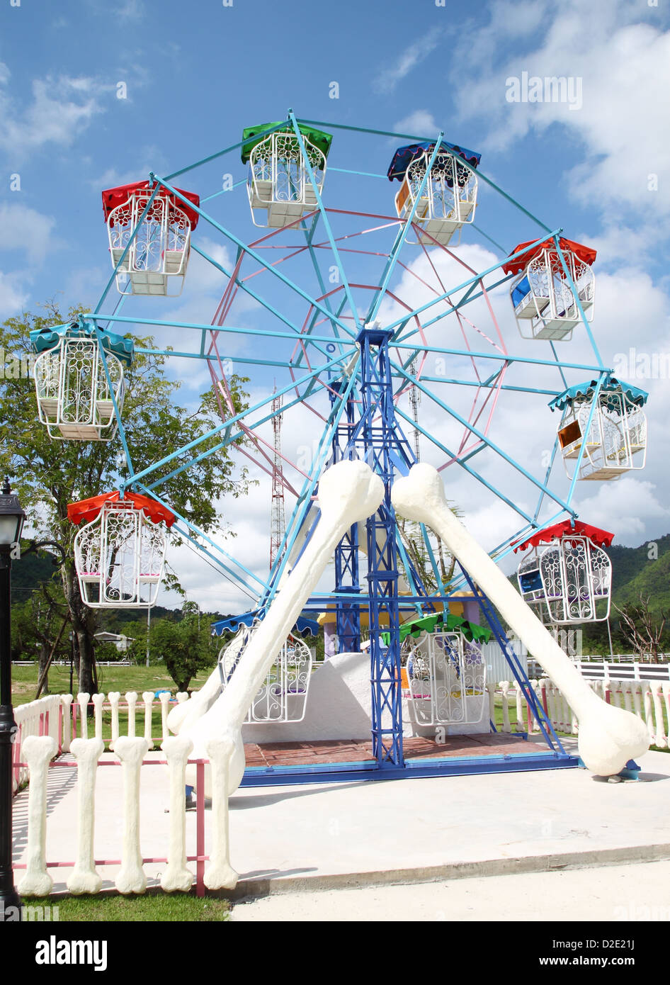 a colorful ferris wheel in the park Stock Photo - Alamy