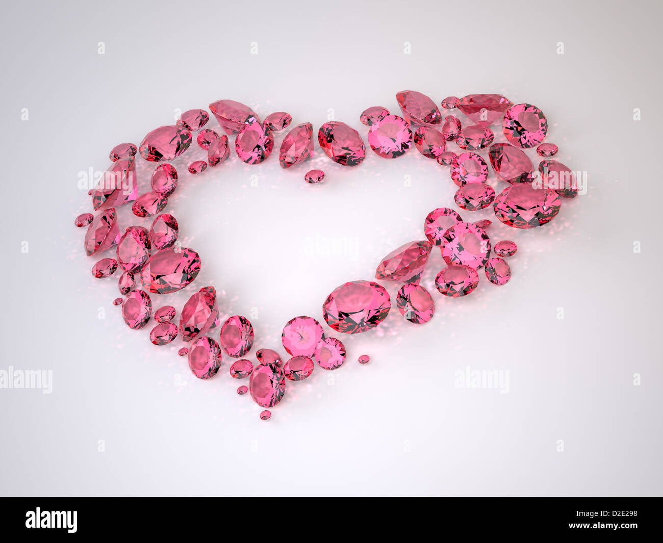 The Three-dimensional Diamonds located in Shape of Heart Stock Photo ...