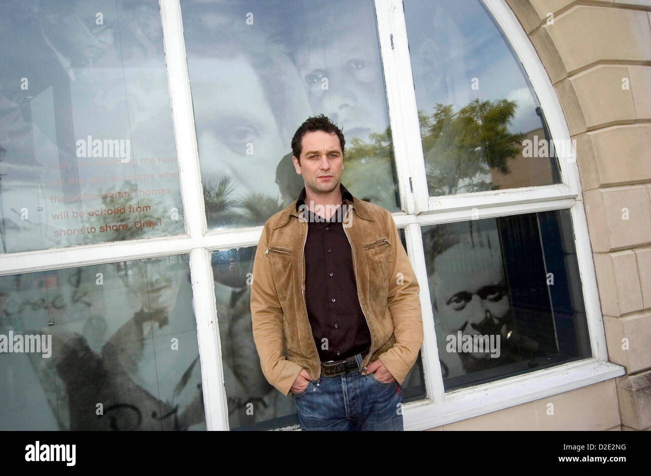 Welsh actor Matthew Rhys at the Dylan Thomas Centre in Swansea Stock ...
