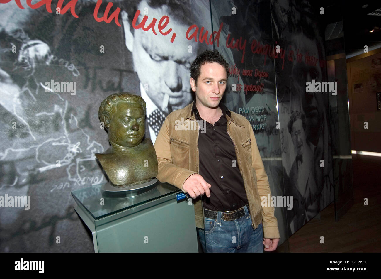 Welsh actor Matthew Rhys at the Dylan Thomas Centre in Swansea Stock ...
