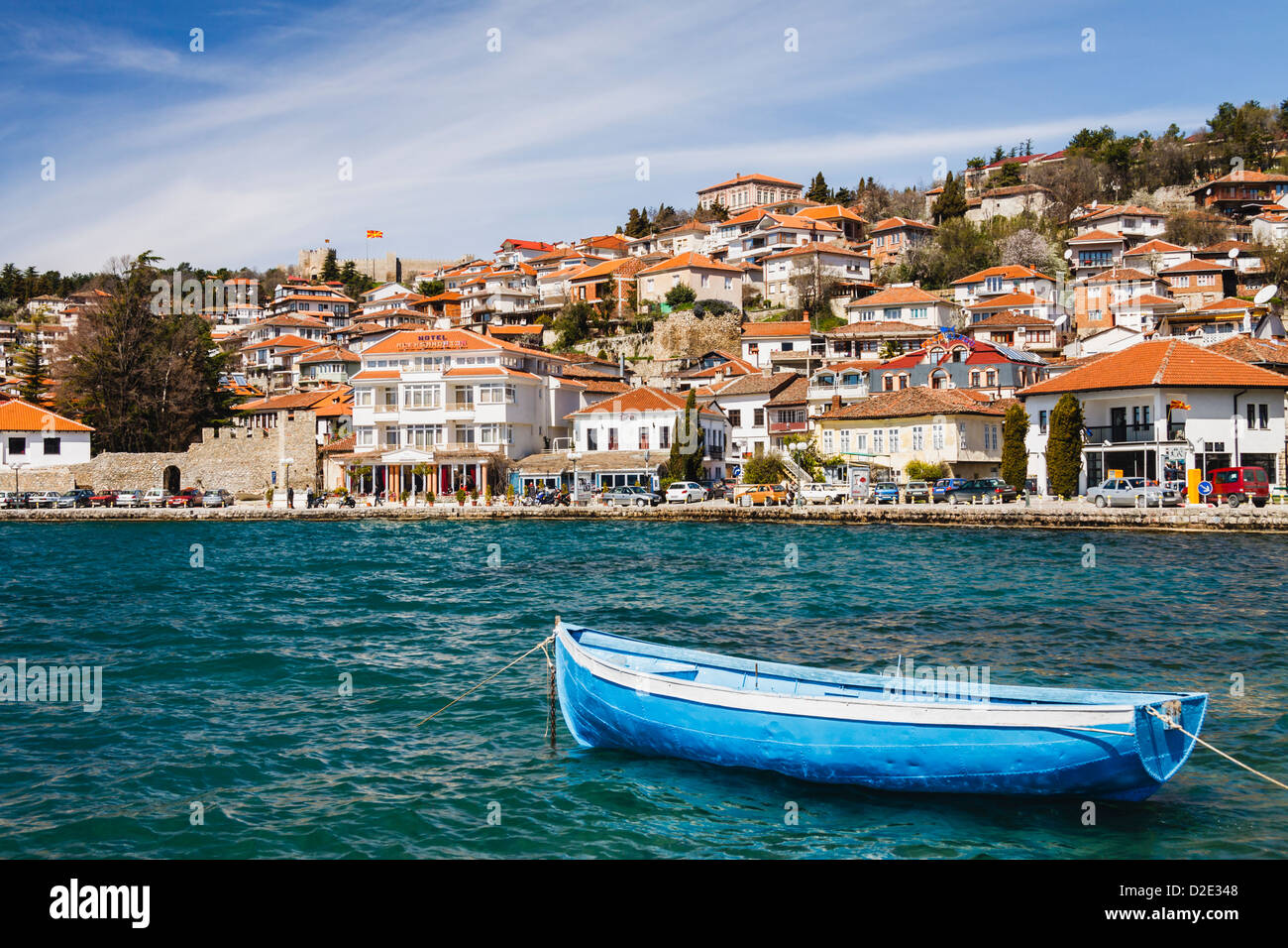 Ohrid old town and lake, Macedonia Stock Photo - Alamy