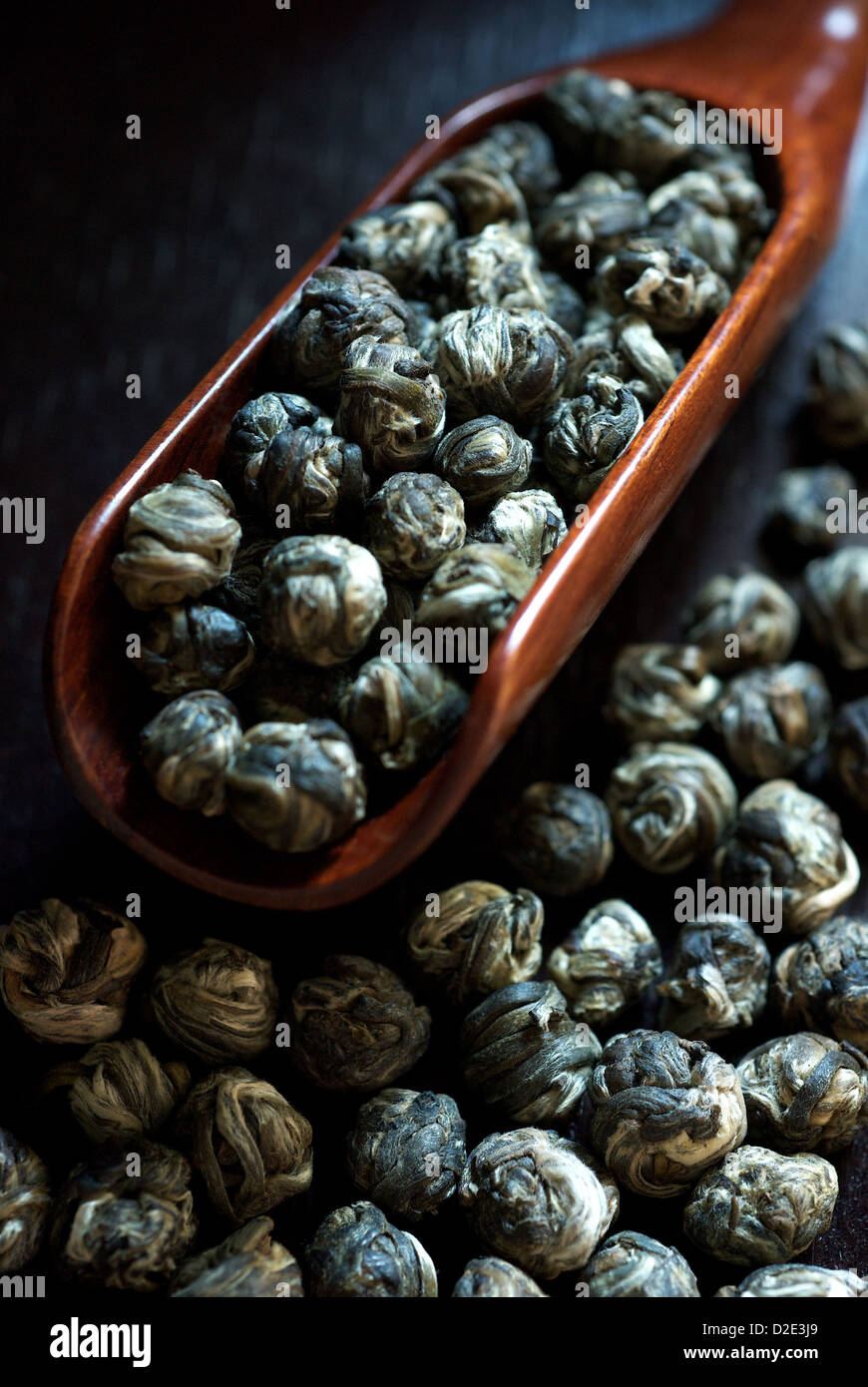 Berlin, Germany, rolled jasmine tea, Dragon Pearl Zhen Zhu Stock Photo ...