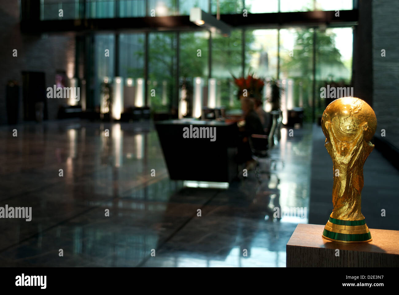 Zurich, Switzerland, a copy of the FIFA World Cup Trophy in the ...