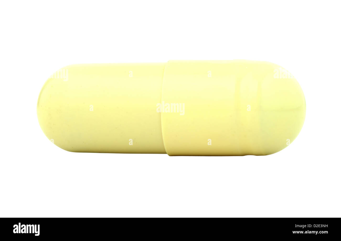 Close up yellow tablet drug Cut Out Stock Images & Pictures - Alamy