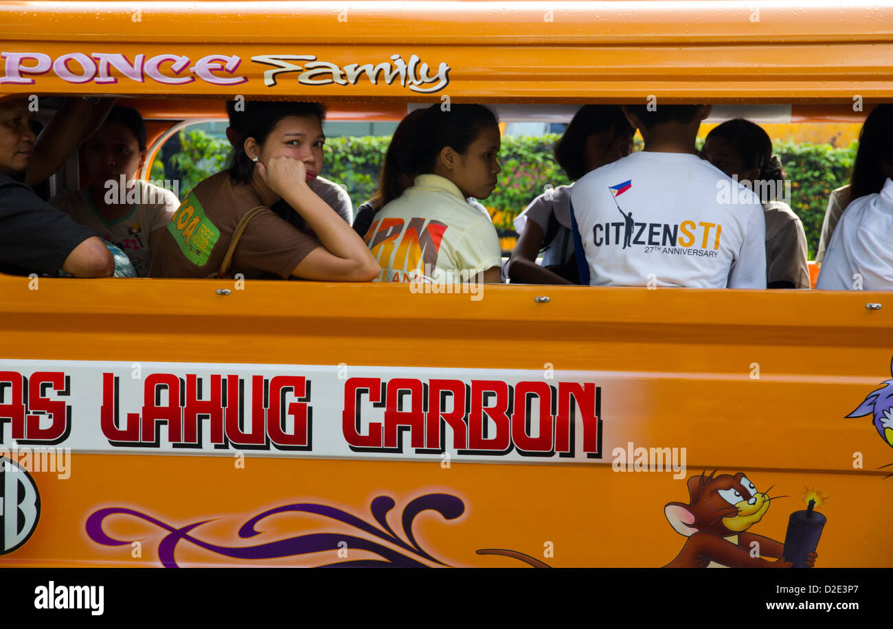 Jeepney ride, Philippines Stock Photo - Alamy