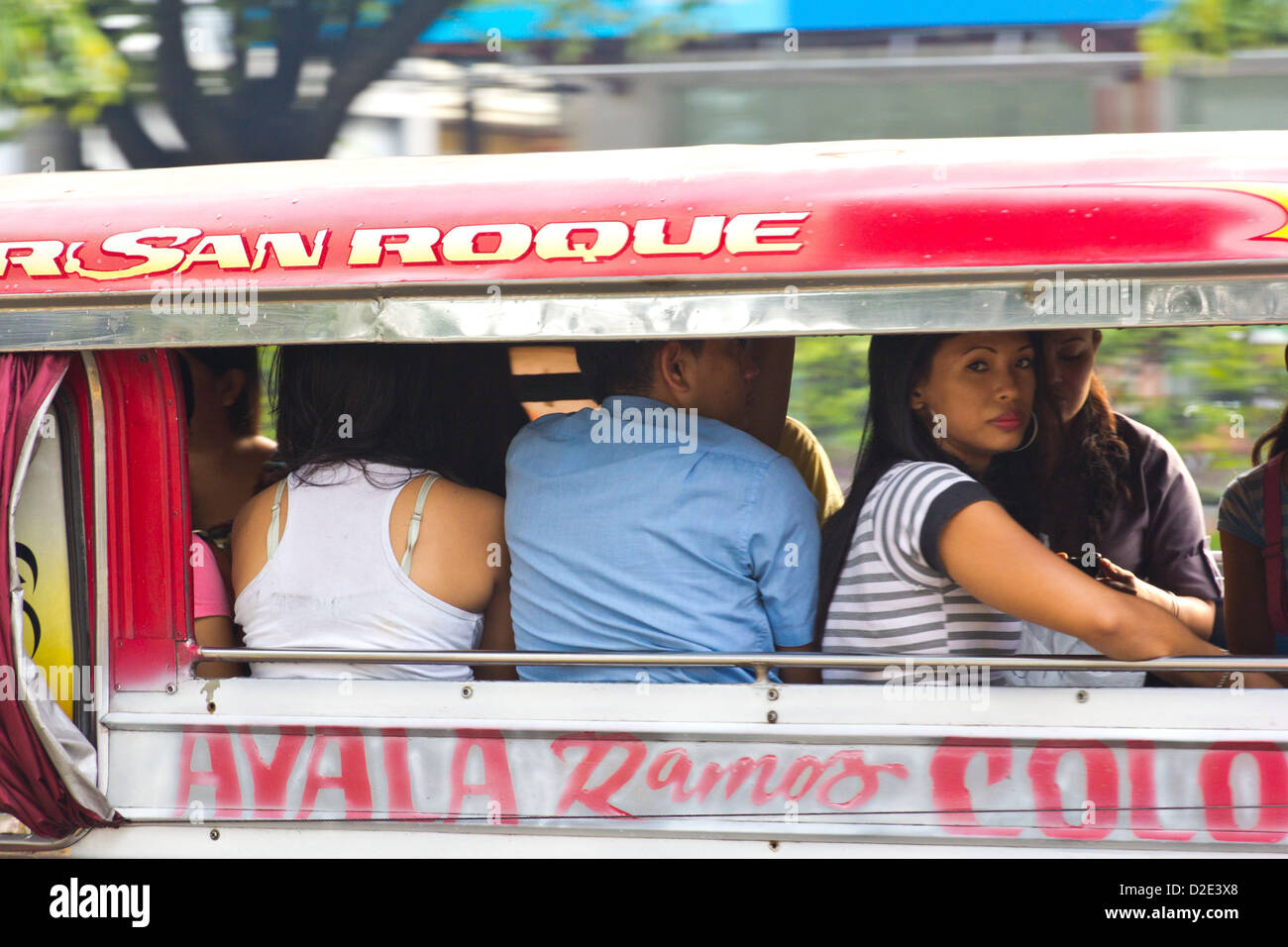 Jeepney ride, Philippines Stock Photo - Alamy