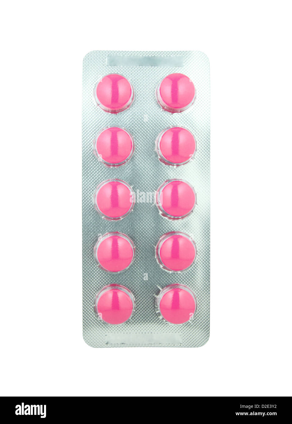 pink pills pack on white background Stock Photo - Alamy