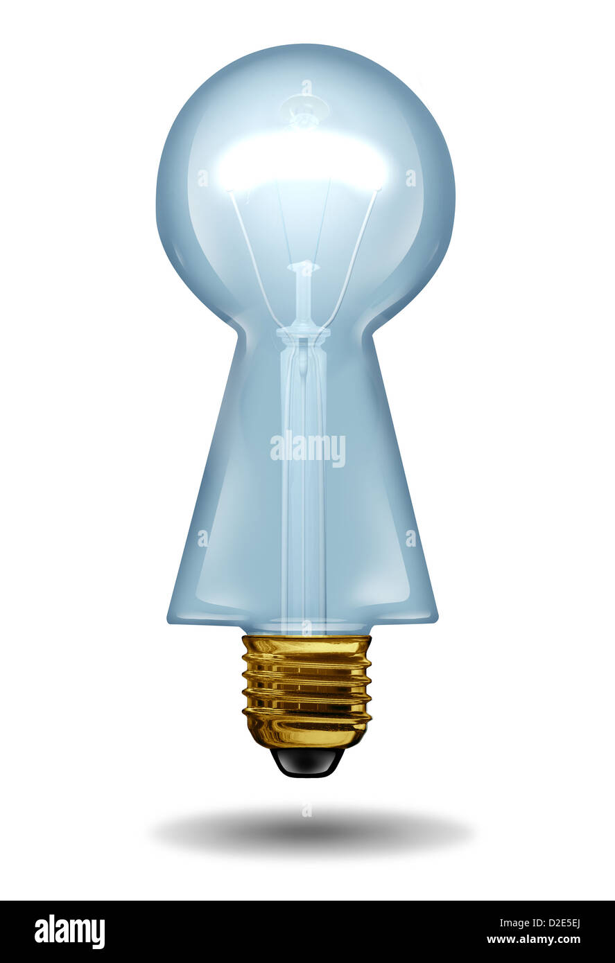 Key ideas and intelligent solutions business concept with a light bulb ...