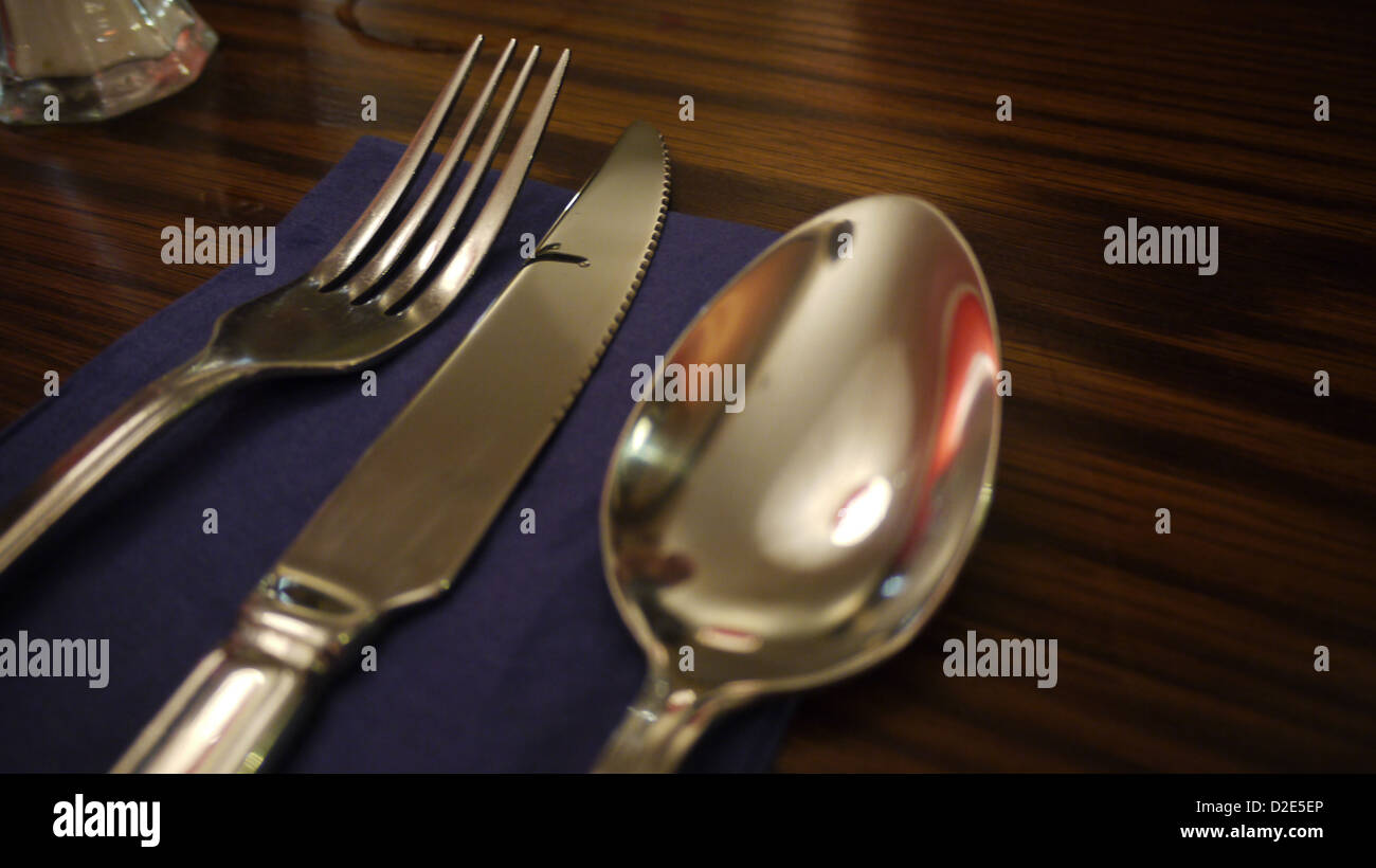 Knife, Fork and Spoon Stock Photo - Alamy