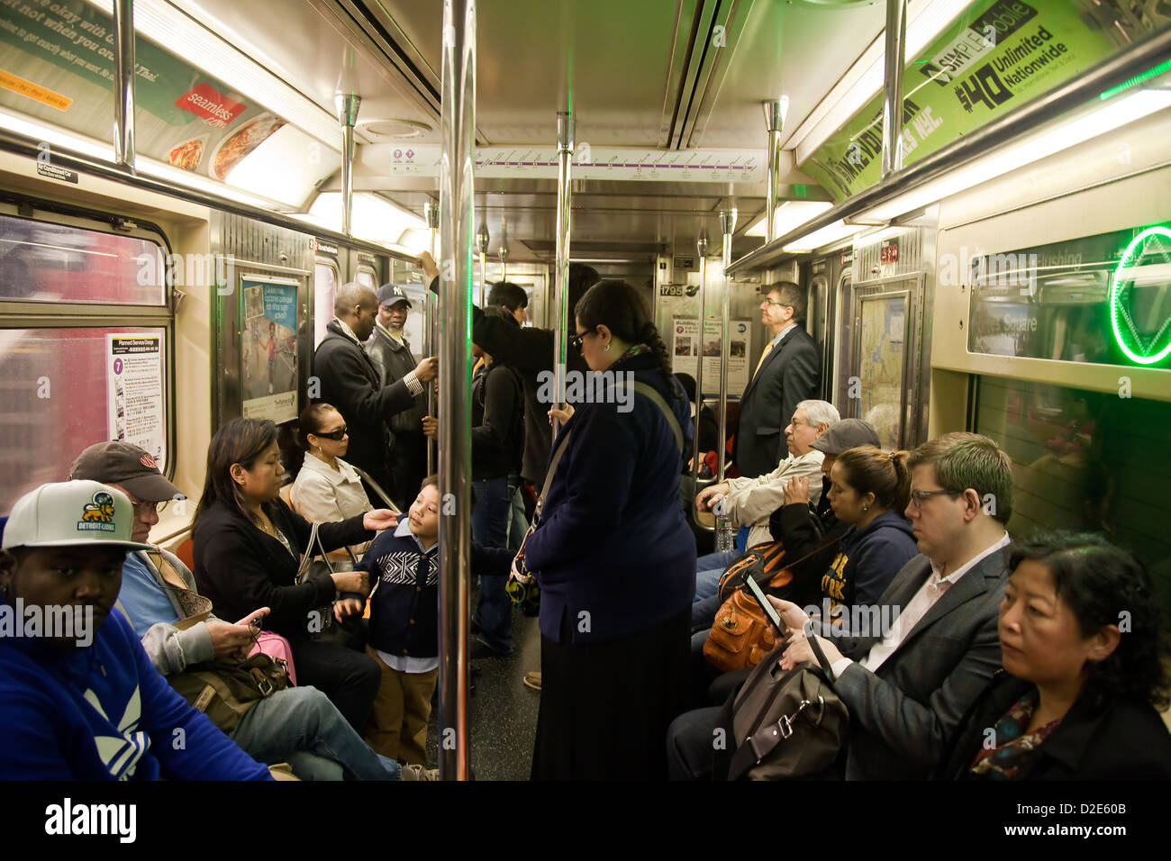 NYC Metro Interior With People Stock Photo - Alamy