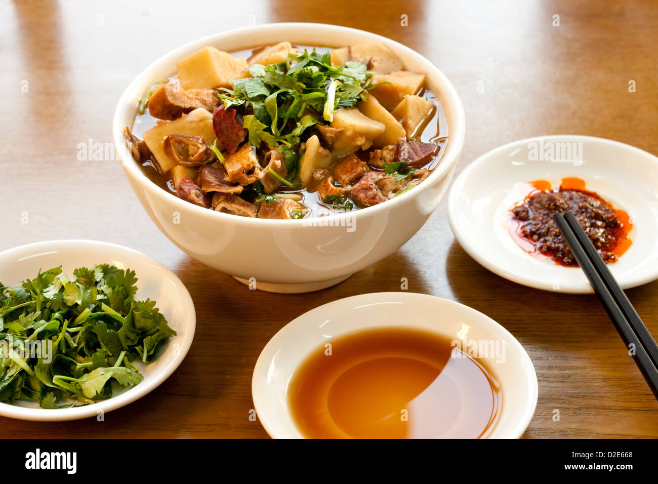 Chinese traditional food sheep's haslet soup Stock Photo - Alamy