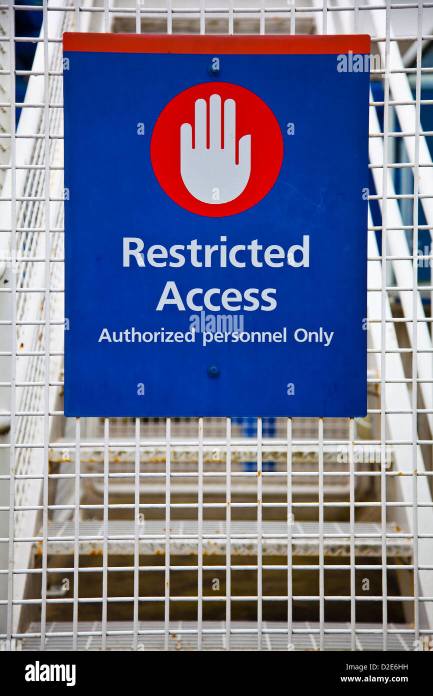 A blue and red restricted access sign Stock Photo - Alamy A blue and red restricted access sign Stock Photo - Alamy