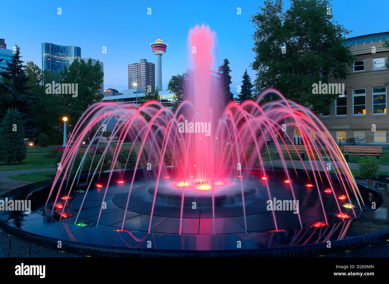 Fountain with the calgary tower hi-res stock photography and images - Alamy