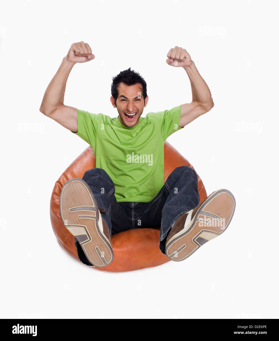 Man sitting on bean bag Cut Out Stock Images & Pictures - Alamy