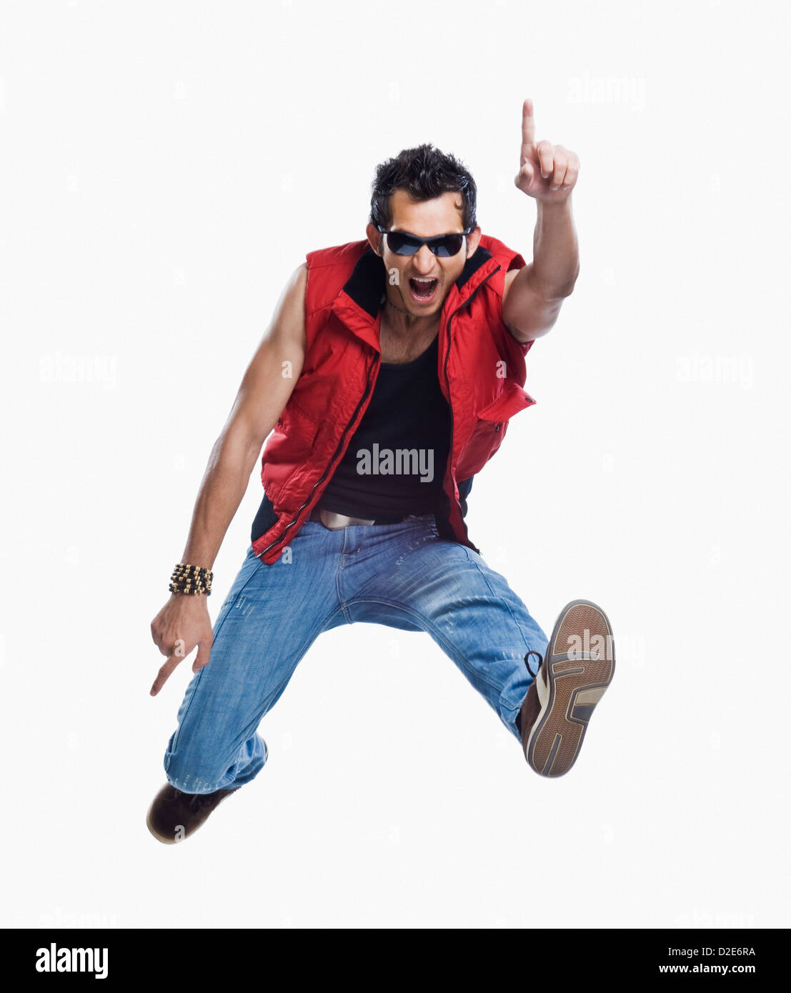 Close-up of a man jumping Stock Photo - Alamy