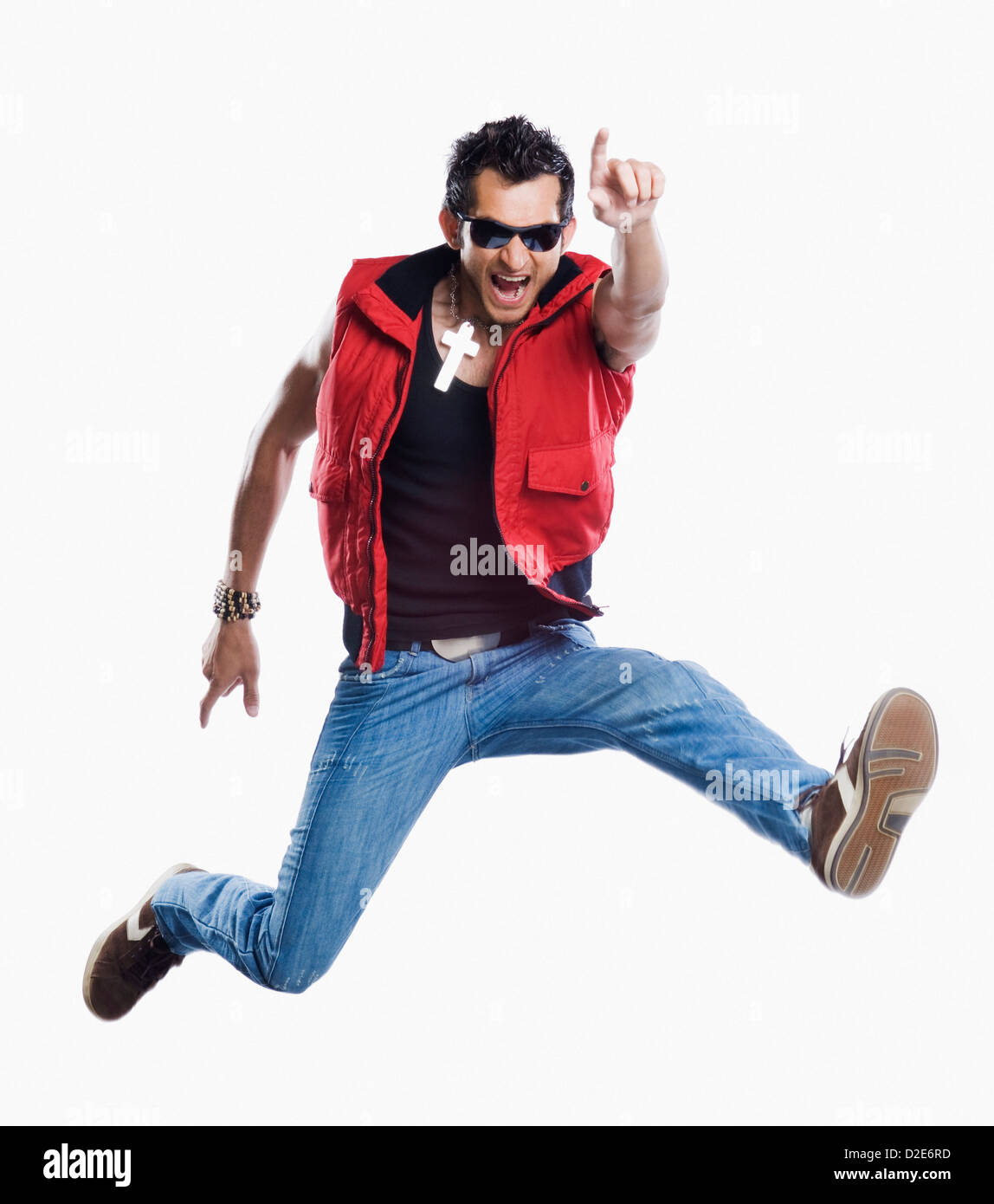 Close-up of a man jumping Stock Photo - Alamy