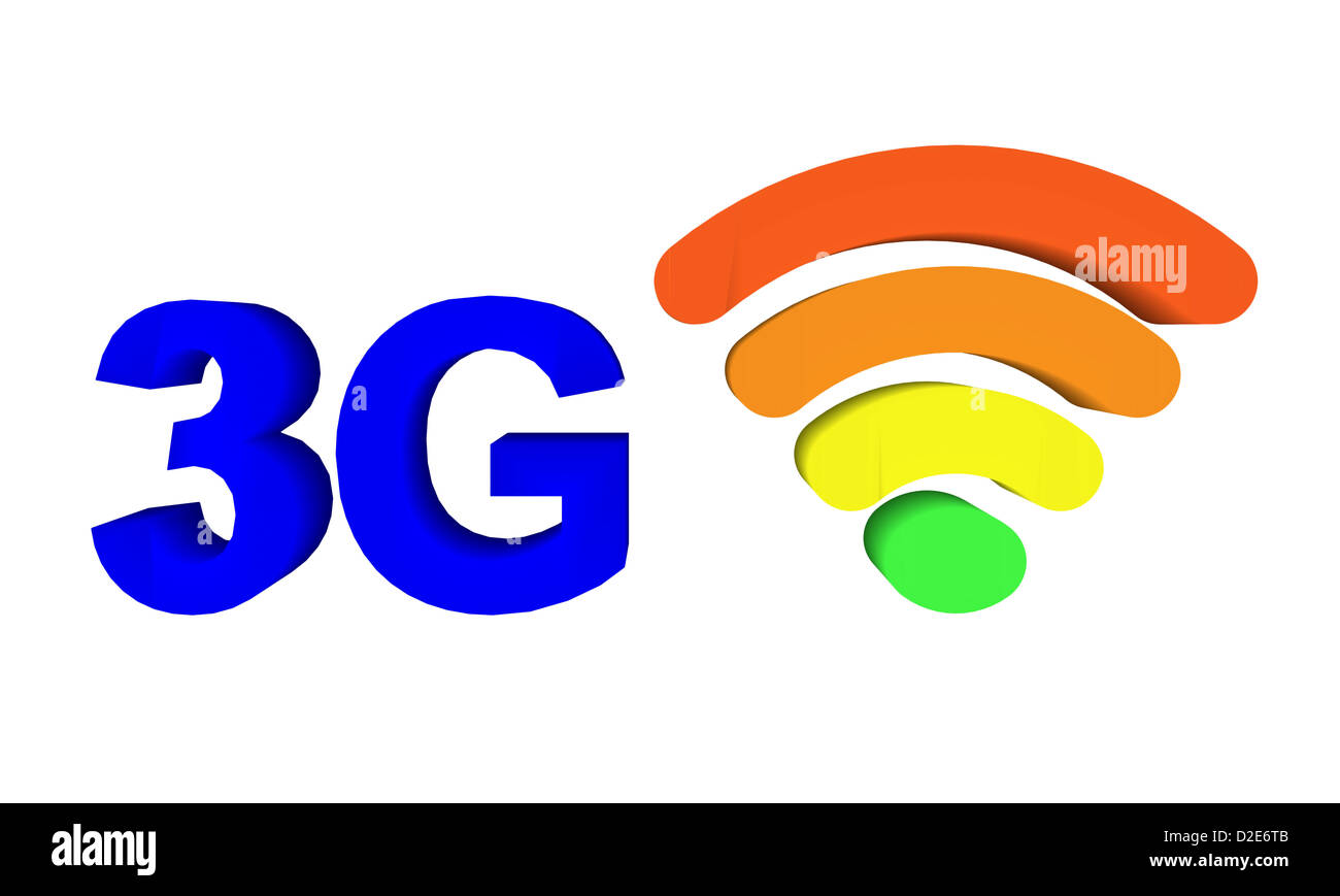 3G and signal symbol on white background Stock Photo - Alamy