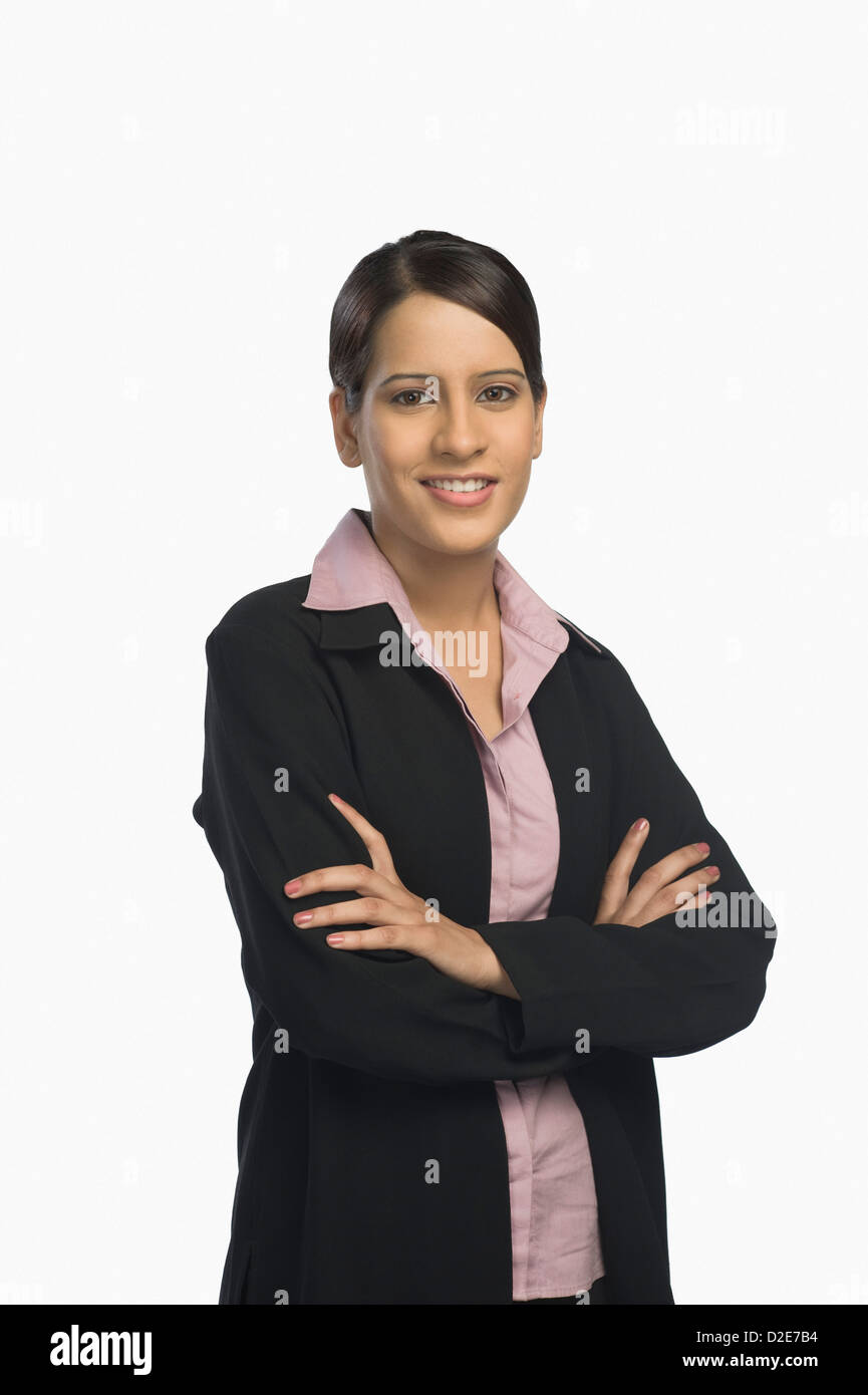 Standing face to face arms crossed smiling authority hi-res stock ...
