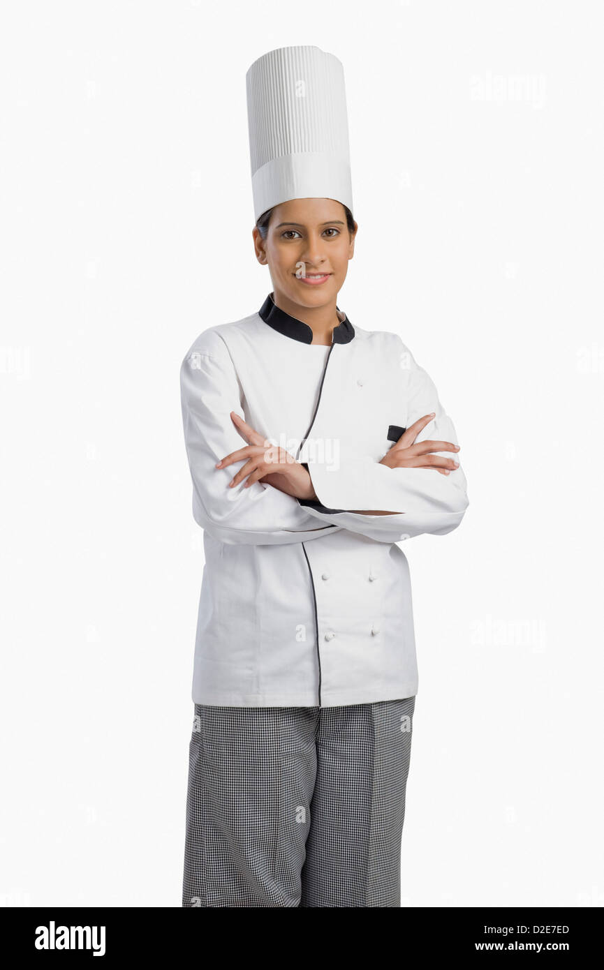 Portrait happy chef crossed hi-res stock photography and images - Alamy