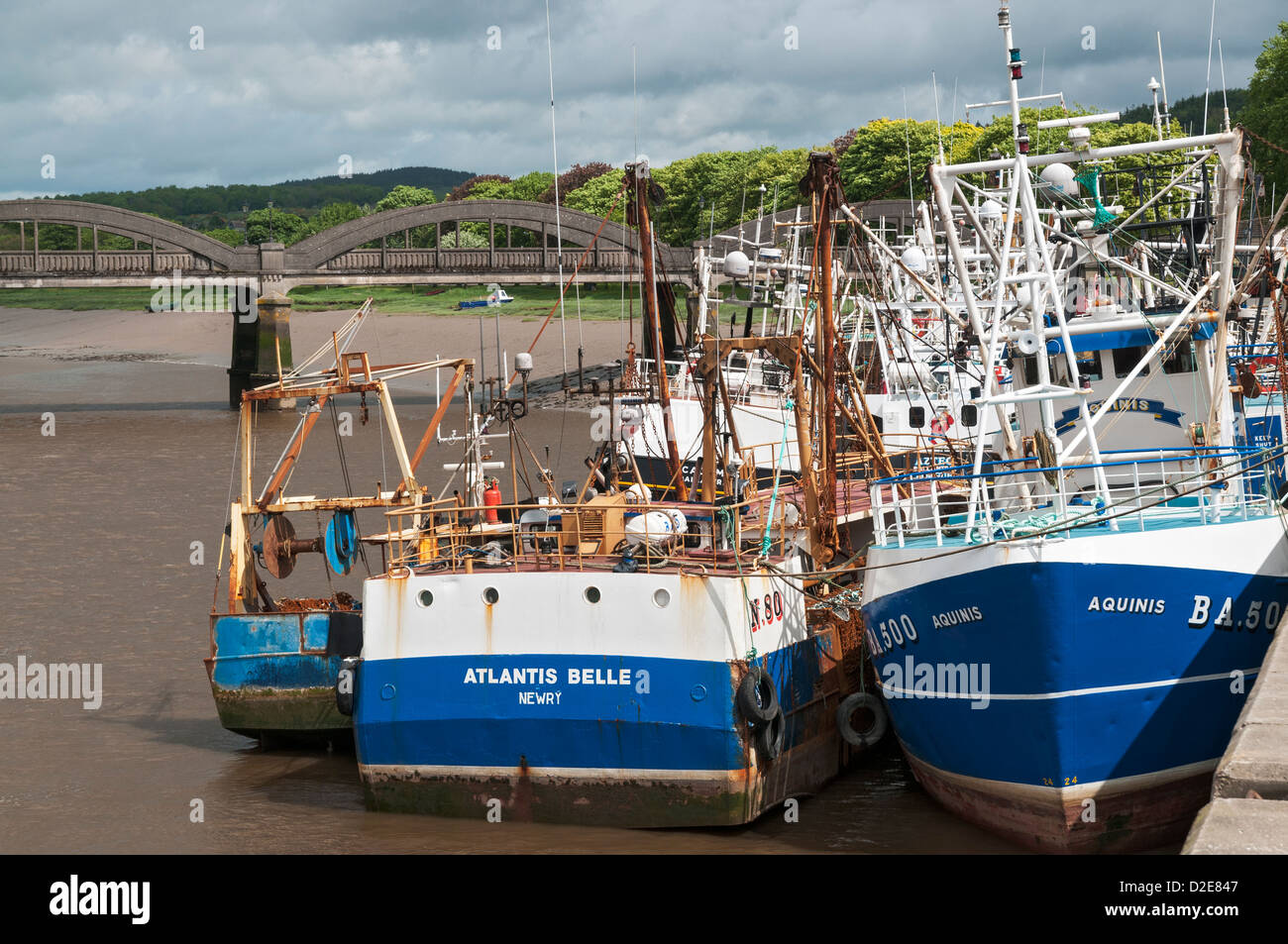 Scotland, Kirkcudbright, harbour, commercial fishing boats Stock Photo ...