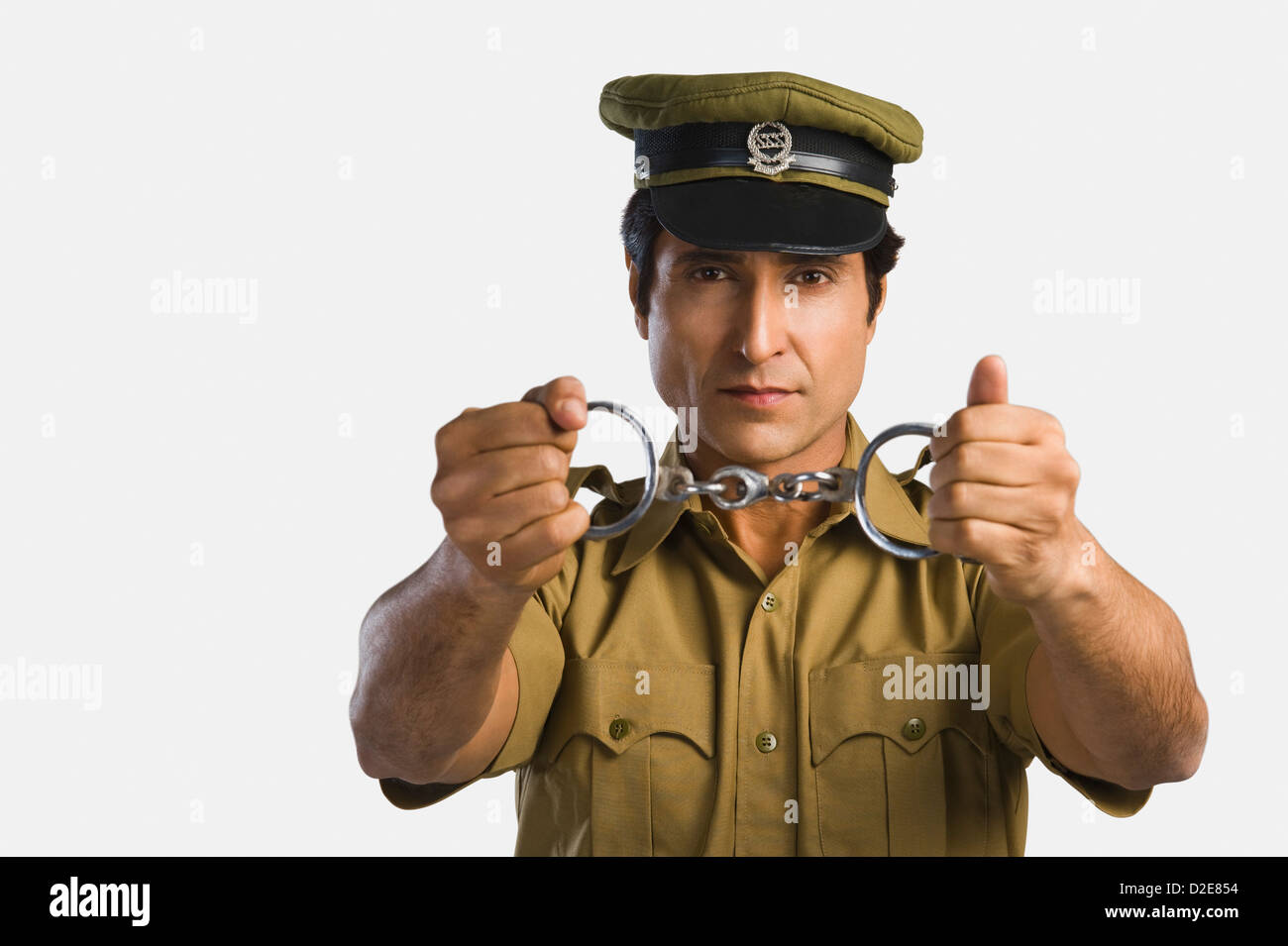 Real police handcuffs hi-res stock photography and images - Alamy