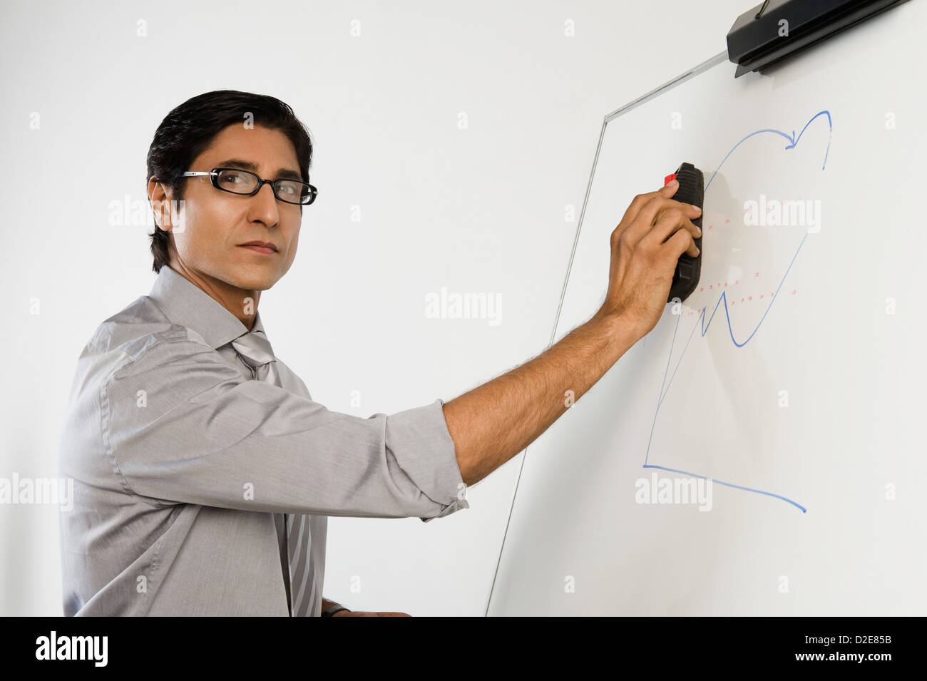 Teacher dusting a whiteboard Stock Photo - Alamy